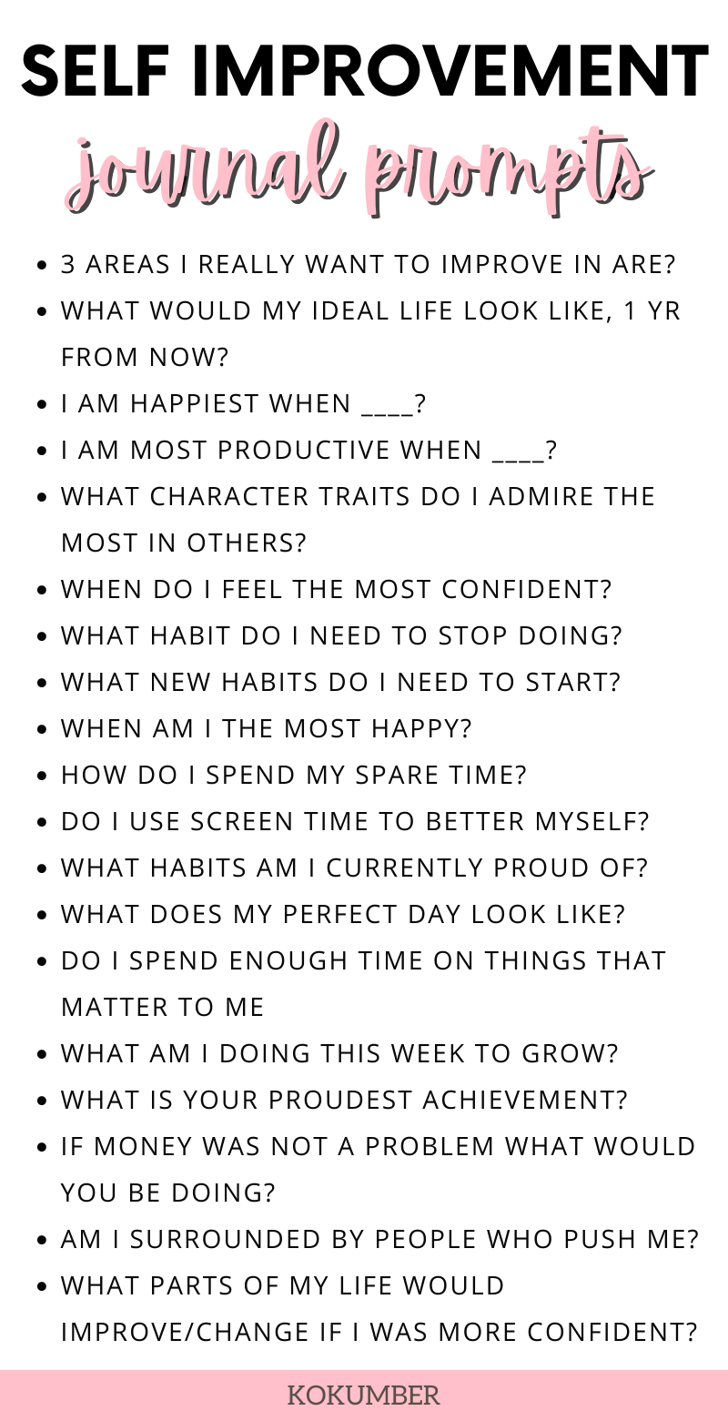 How To Journal For Self Growth (+20 Self Improvement Journal Prompts ...